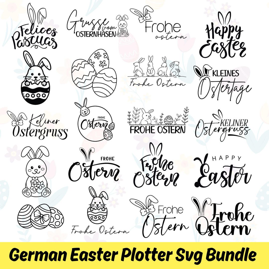 German Easter Plotter Svg Bundle, Easter Svg, Easter Design, German ...