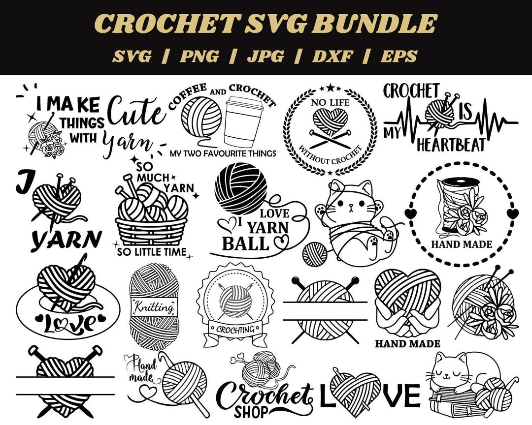 Crochet Svg Bundle Cricut Cut Files, Crochet Png Bundle, Crochet Shirt ...