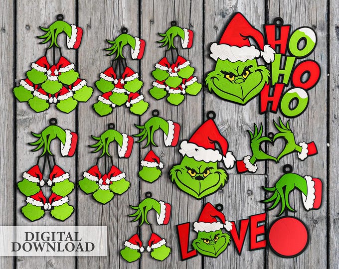 Grinch Welcome Sign Cnc, Laser and Cricut Digital Cut File DXF, SVG ...