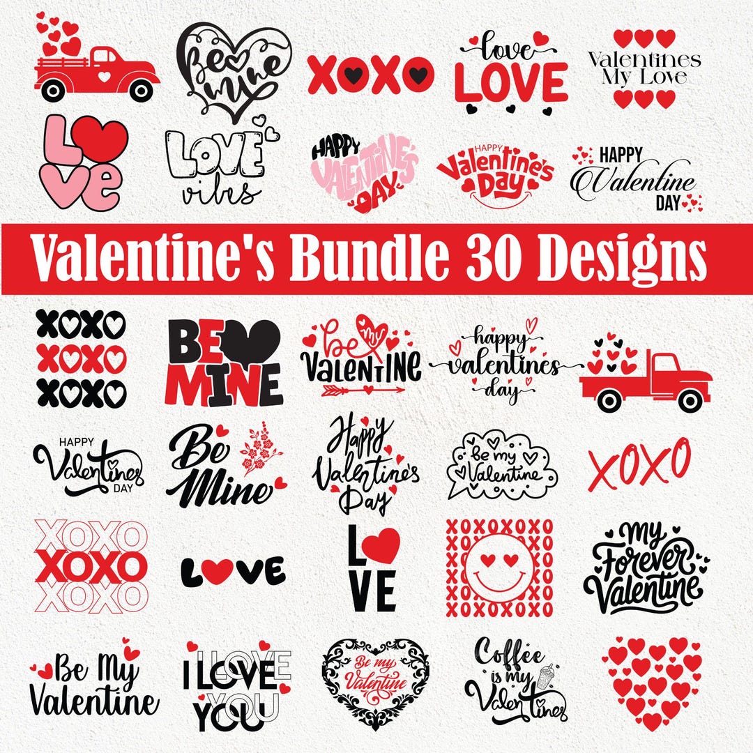 Valentine's Day Svg Bundle, Valentine Day Svg, Valentine Design for ...