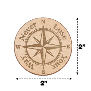 Never Lose Your Way Compass Token, Glowforge Tested Omtech Laser File ...