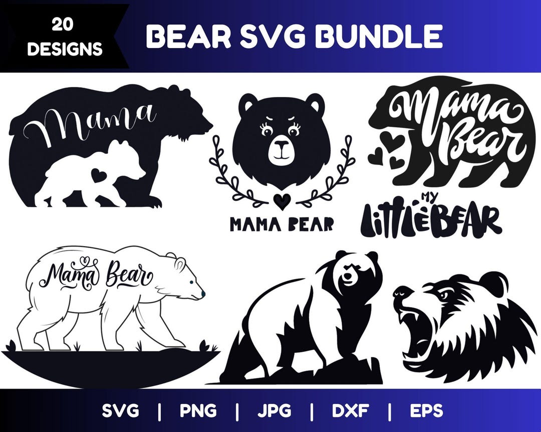 Bear Svg Bundle, Bear Paw Svg, Bear Head Svg, Forest Scene Camping Svg ...