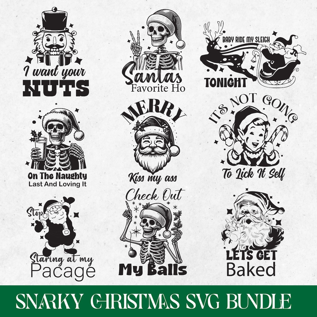 Snarky Christmas Svg Bundle, Funny Christmas Humor Svg, Trendy Retro ...