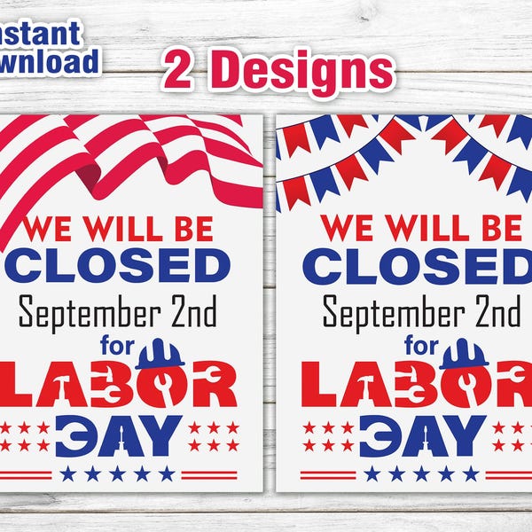 Closed for Labor Day Sign - Etsy