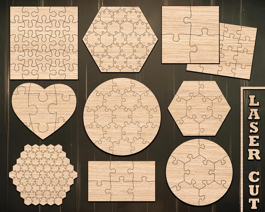 Jigsaw Puzzle SVG, Puzzle Cut Template Svg, Puzzle Pieces Bundle ...