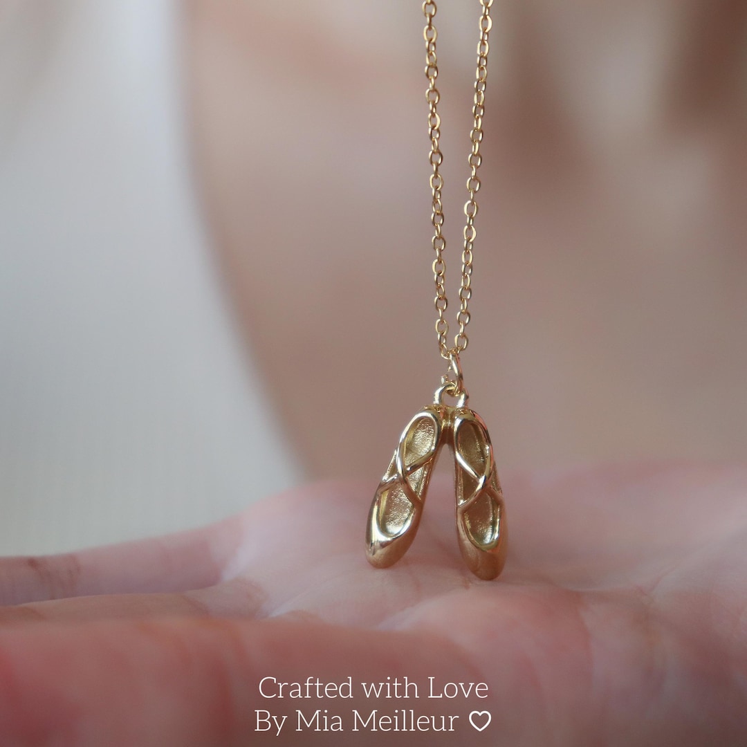 Ballet Shoes Necklace, Tied Pointed Ballet Slippers Pendant Necklace ...