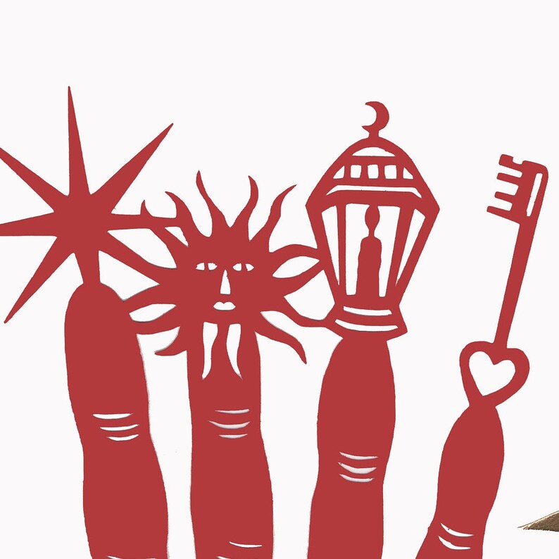 Philosophers Hand - Papercut Valentine - From Original Design by Ulla ...