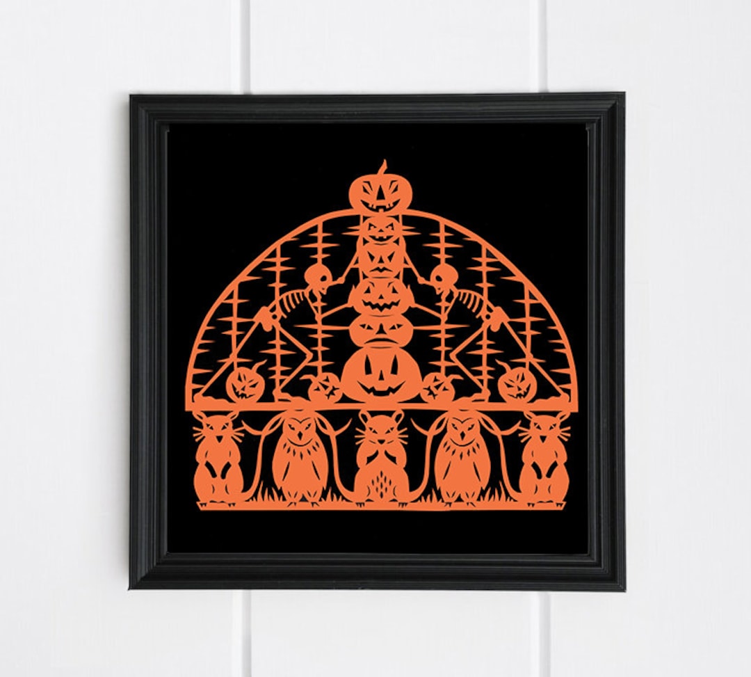 Halloween Totem Paper Cut - From Original Design by Ulla Milbrath - Etsy