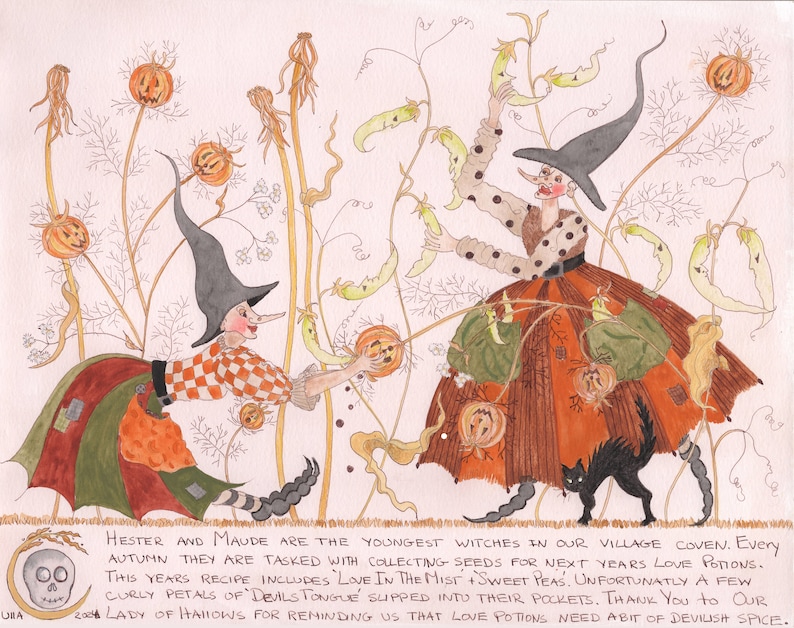 Original Halloween Witches Retablos - Hand Painted by Ulla Milbrath - Etsy