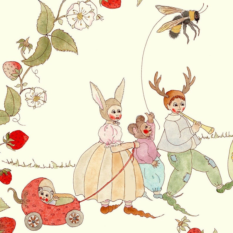 Children's Spring Parade ORIGINAL Watercolor by Ulla Milbrath - Etsy
