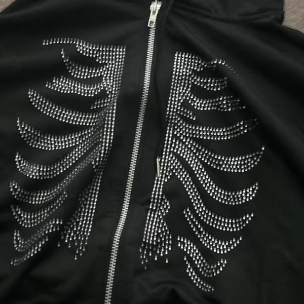 Skeleton Rhinestone Hoodies - Etsy