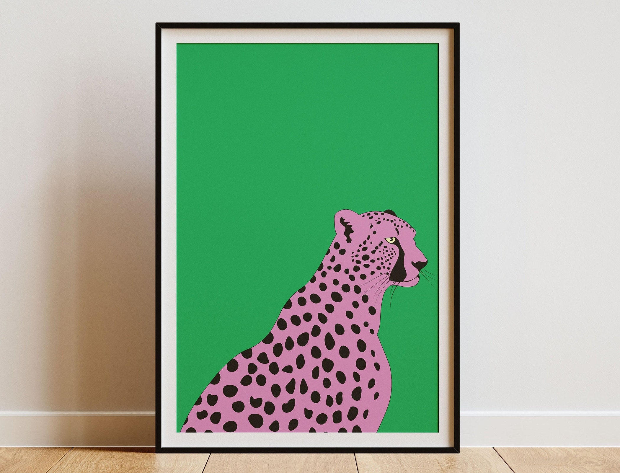 Pink Leopard Art Print | Tiger Boho Home Decor | Blush Pink Wall Art ...