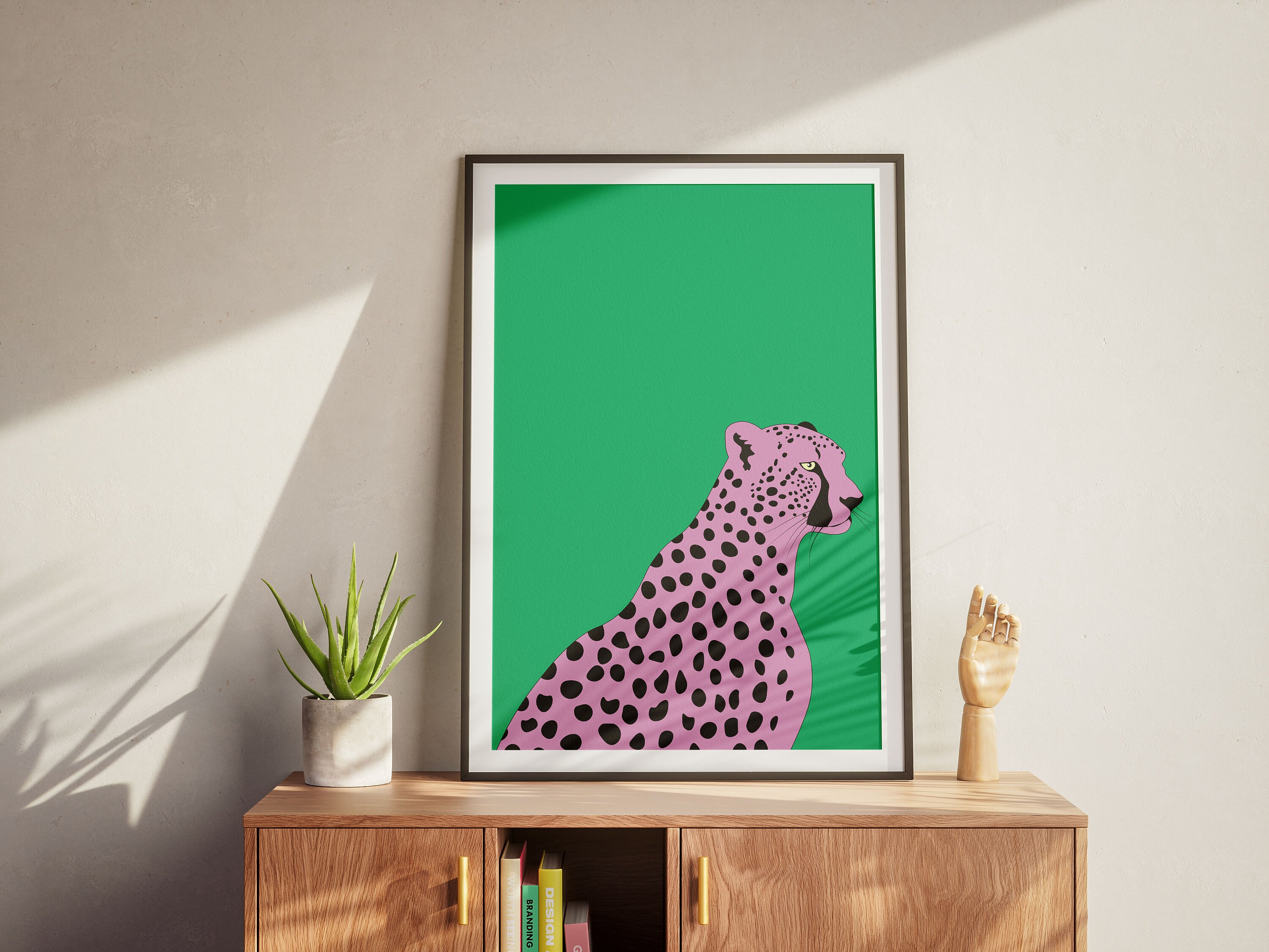 Pink Leopard Art Print | Tiger Boho Home Decor | Blush Pink Wall Art ...