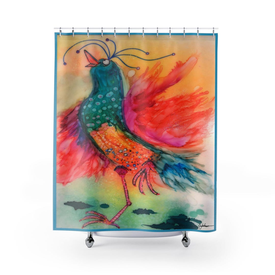 Cute Chicken Shower Curtain With Colorful Dancing Matilda Chicken, Kids ...