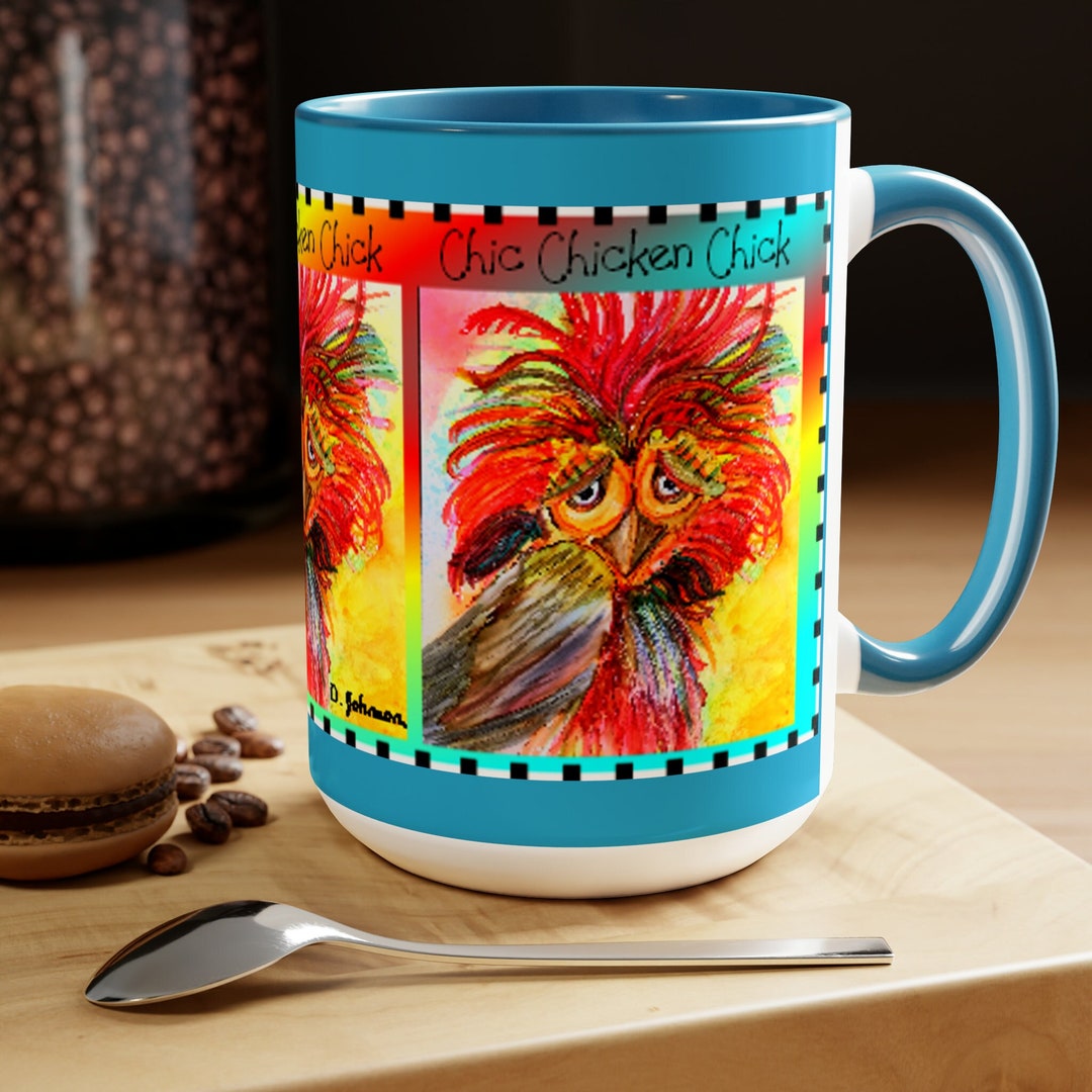 Funny Chicken Mug, 15oz Coffee Mug, Chicken Gift, Coffee Cup, Crazy ...