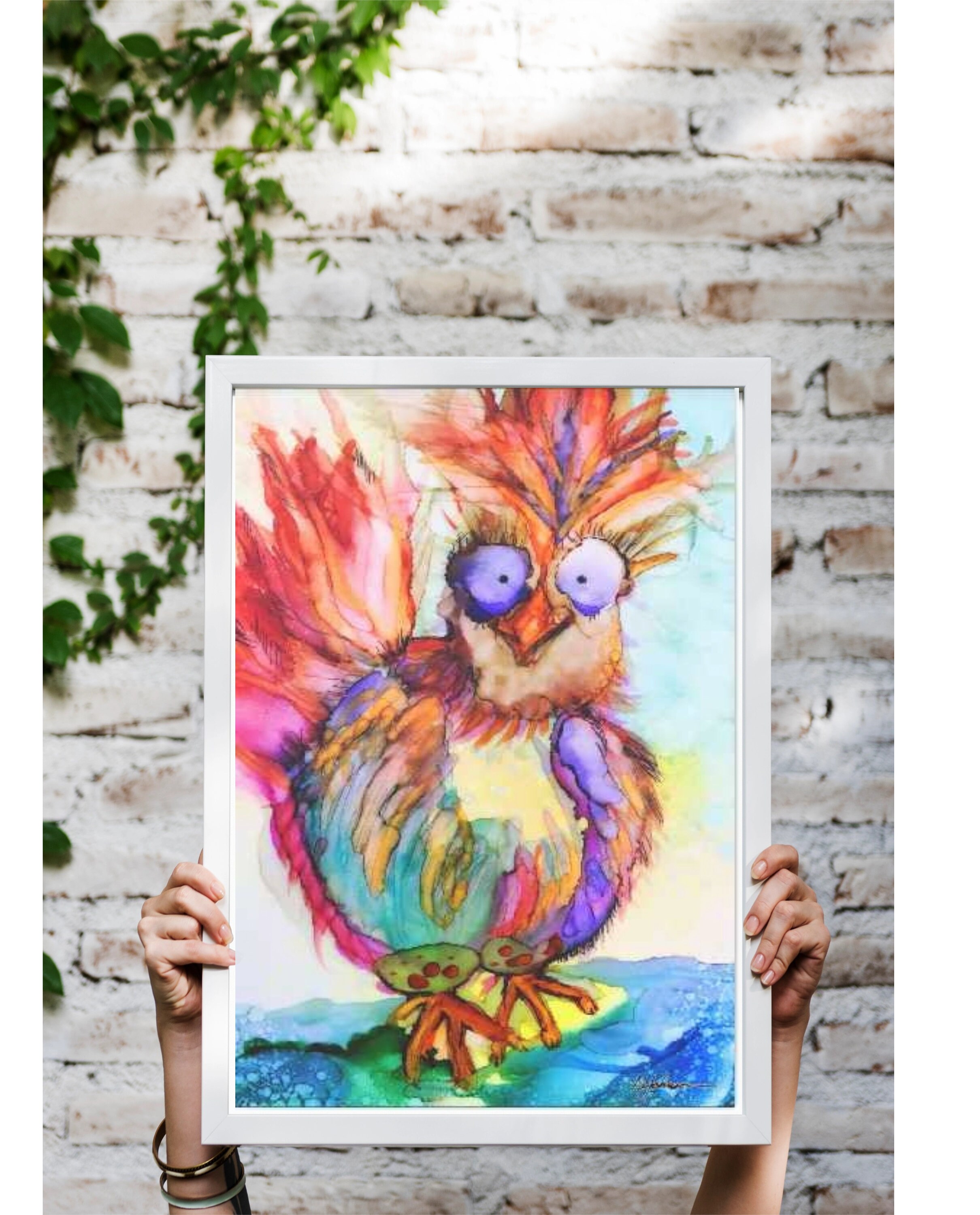 Funny Chicken Print, Stretched Canvas, Sweetie Bird Crazy Chicken Lady ...