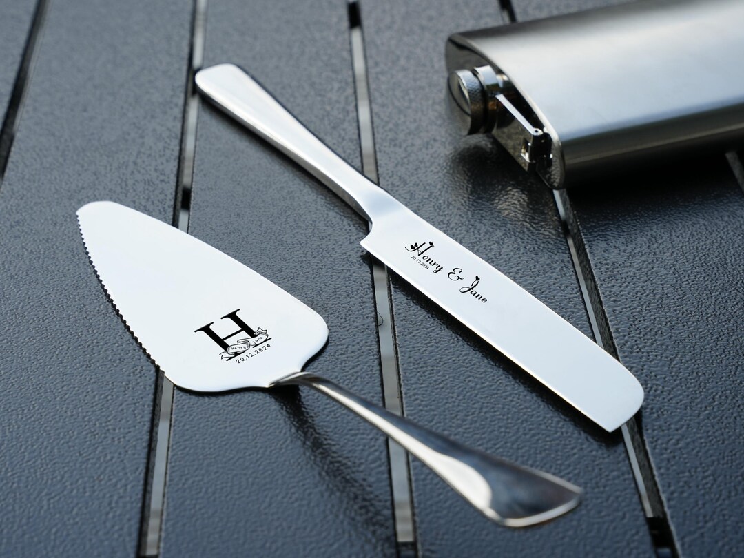 Personalized Wedding Cake Cutting Set, Custom Cake Knife Set,stainless ...