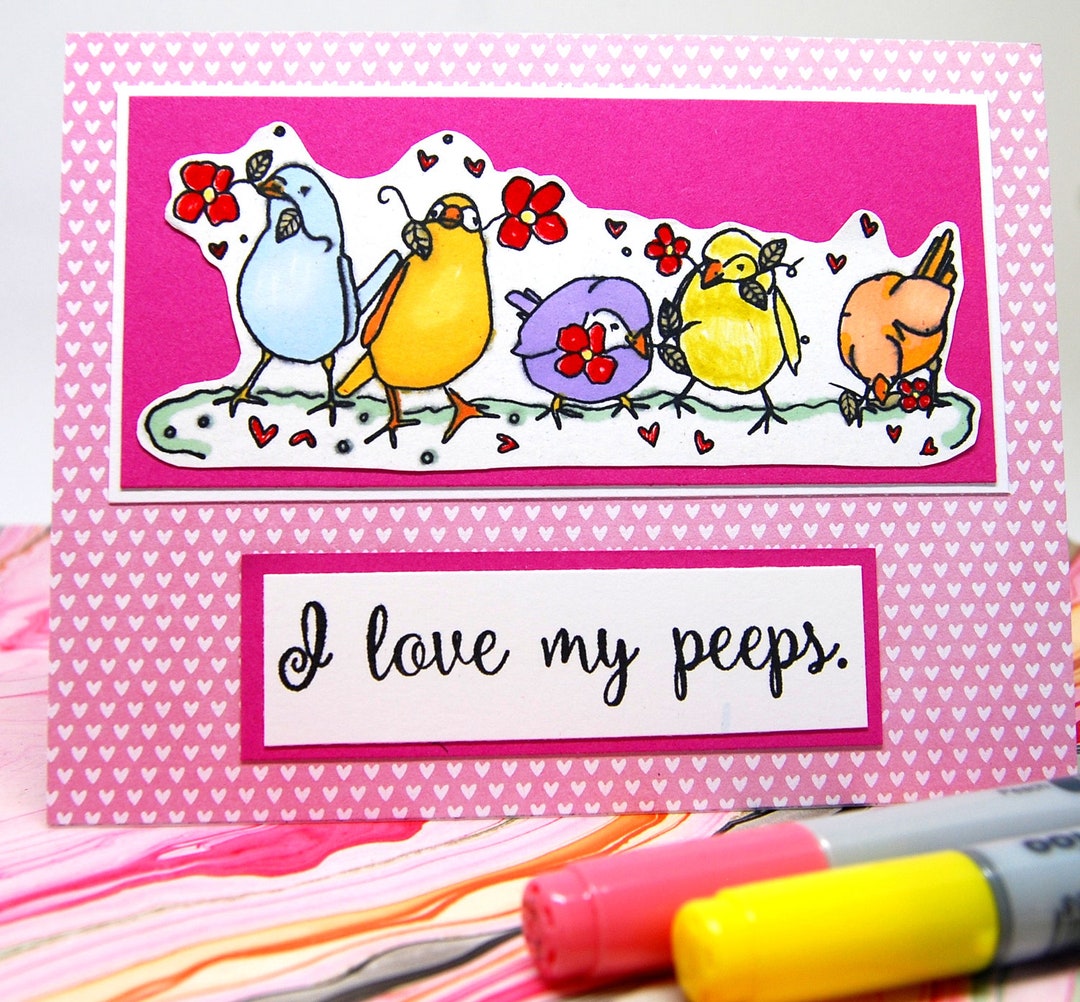 Card Friendship i Love My Peeps in Pink and - Etsy