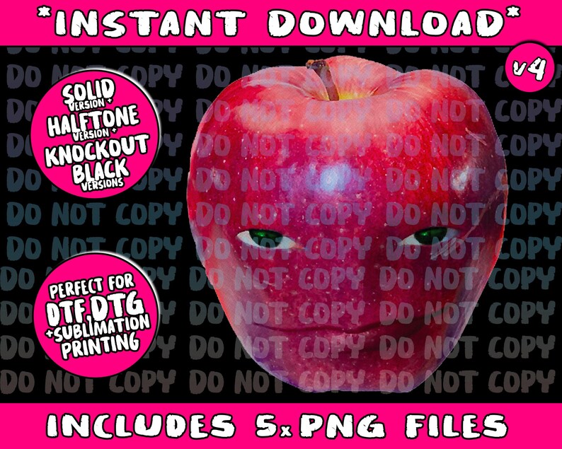 Apple With a Face Meme Png Bundle, Trending Png, Popular Printable - Etsy