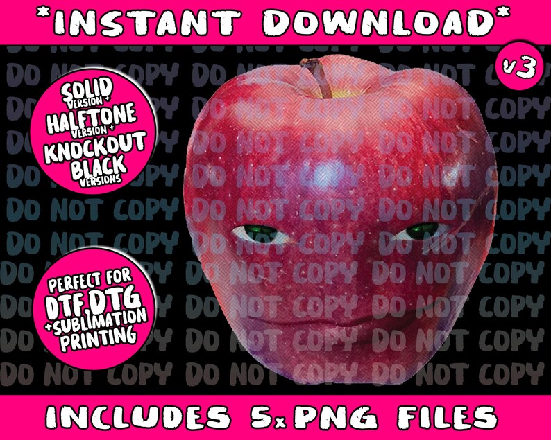 Apple With a Face Meme Png Bundle, Trending Png, Popular Printable - Etsy