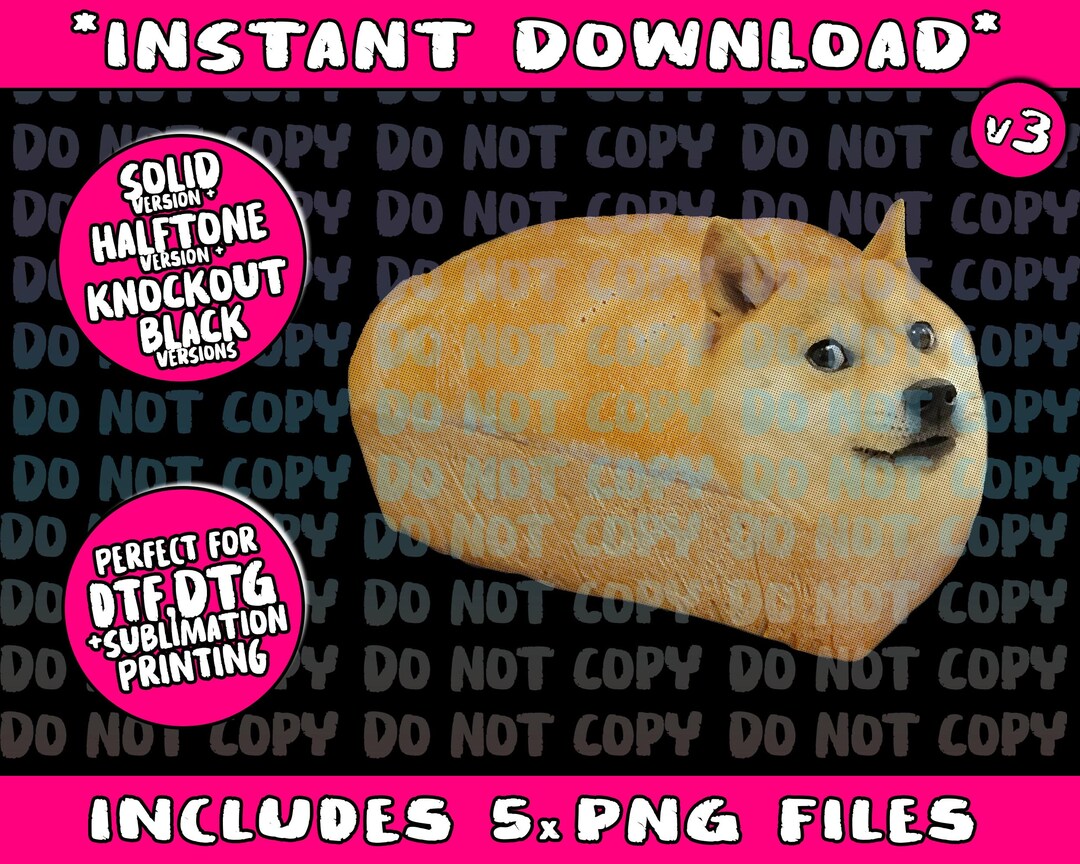 Fashion Shiba Inu Doge Bread Meme Dog Png Bundle, Trending Png, Popular ...
