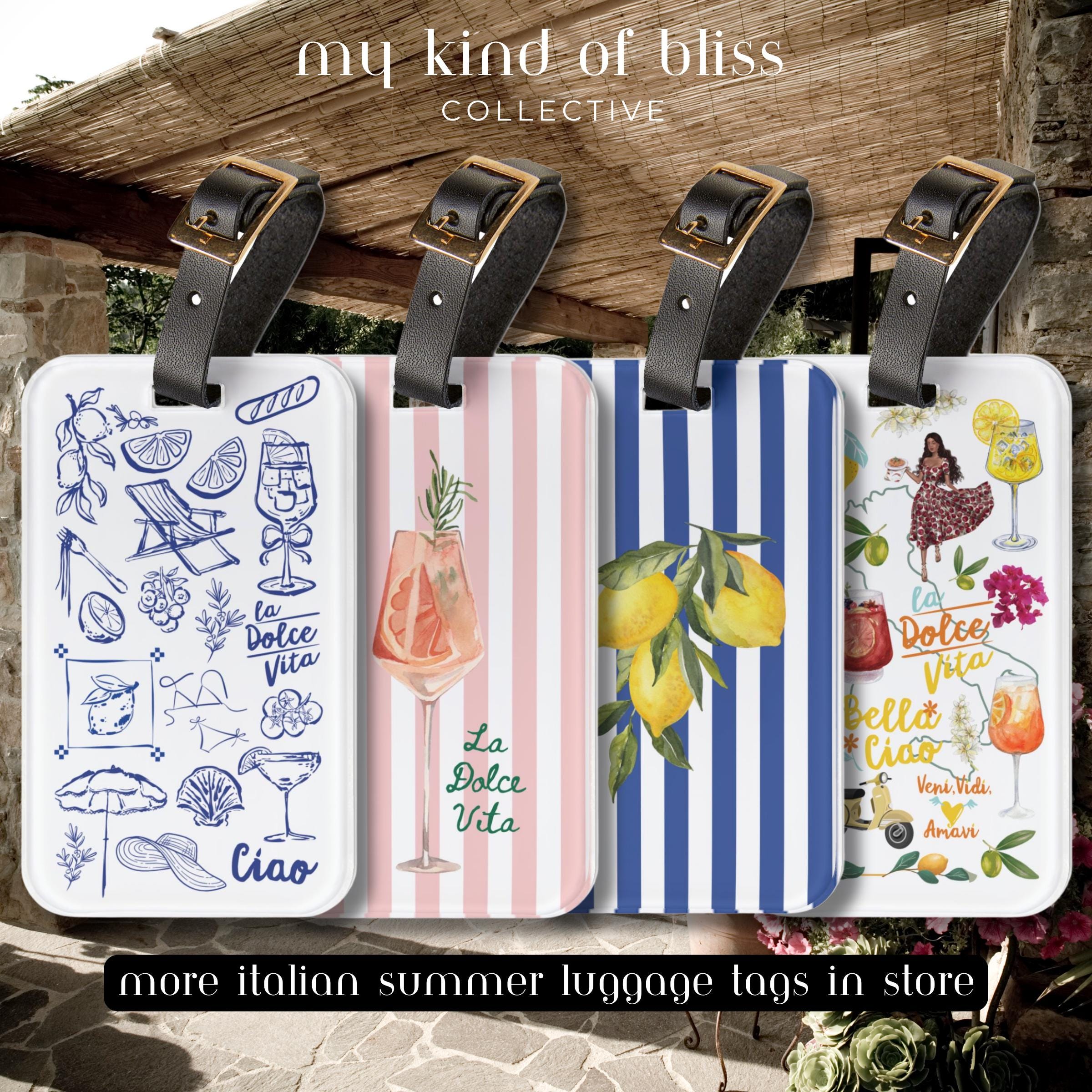 Italian Summer Luggage Tag Vintage Orange Fruit Print Preppy Girl ...