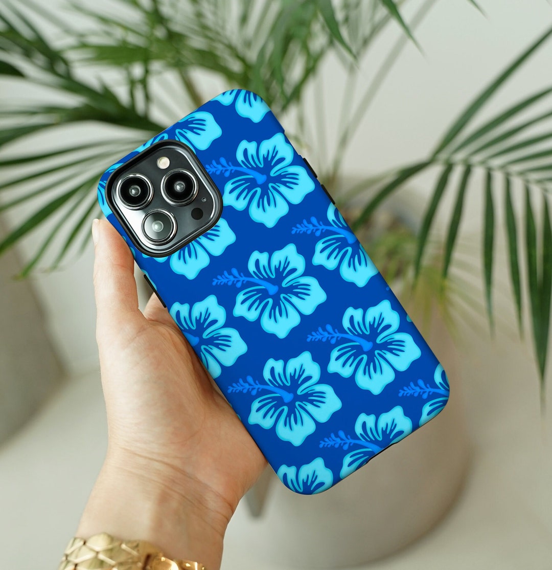 Blue Hibiscus Collage Phone Case Hawaiian Flower Protective Cell ...