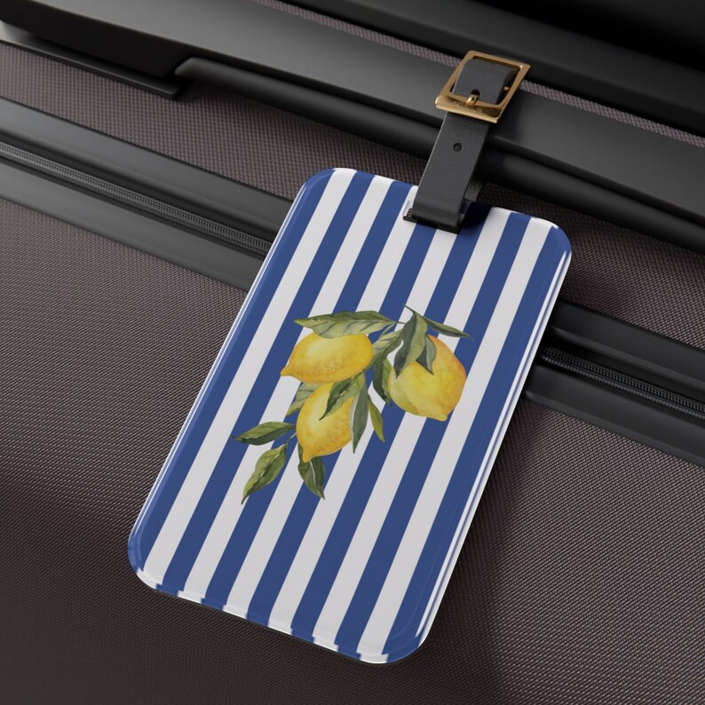 Lemon Luggage Tag: Striped Italian Summer Travel Accessory - Etsy