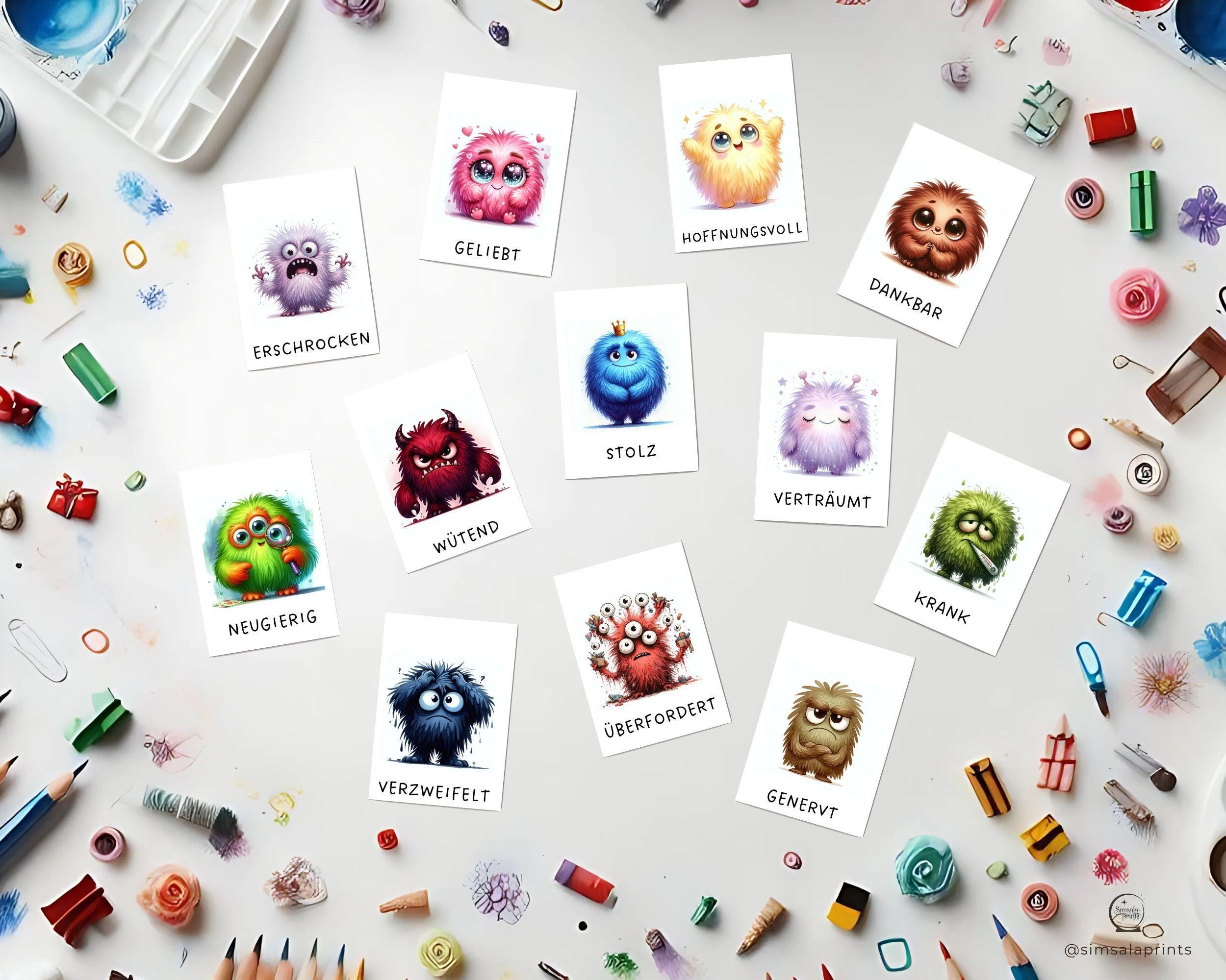 Monster Emotion Cards – Understanding Emotions | Montessori Learning ...