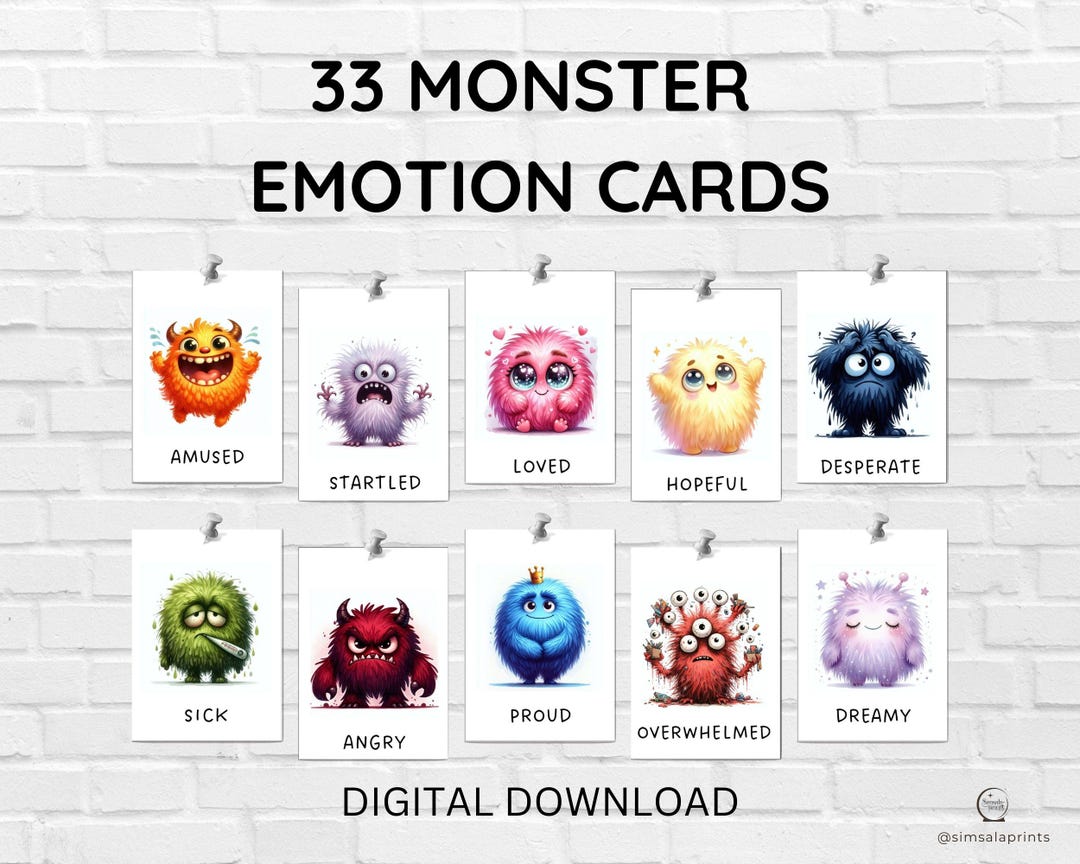 Monster Emotion Cards – Understanding Emotions | Montessori Learning ...