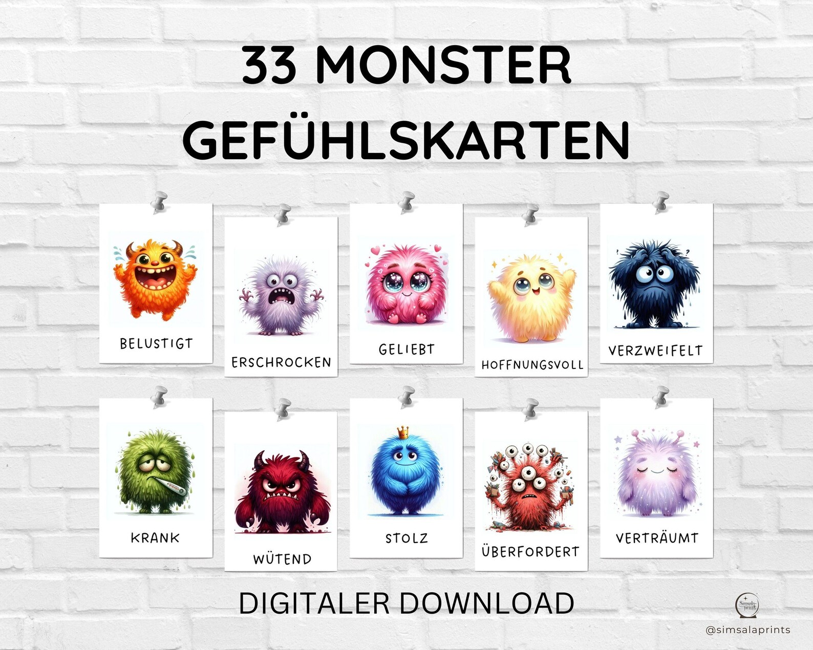 Monster Emotion Cards – Understanding Emotions | Montessori Learning ...