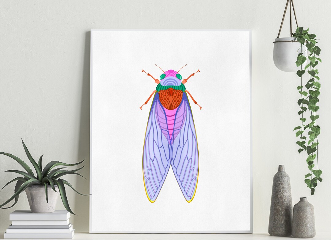 Cicada Yellow / Insect / Wall Art / Digital Print / Downloadable - Etsy