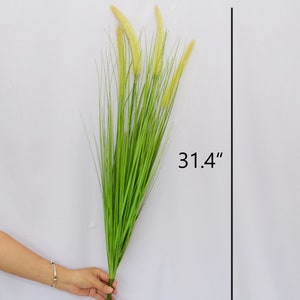 Artificial Setaria Viridis Plants With Leaves, Faux Green Foxtail, Realistic Grass Stems ...