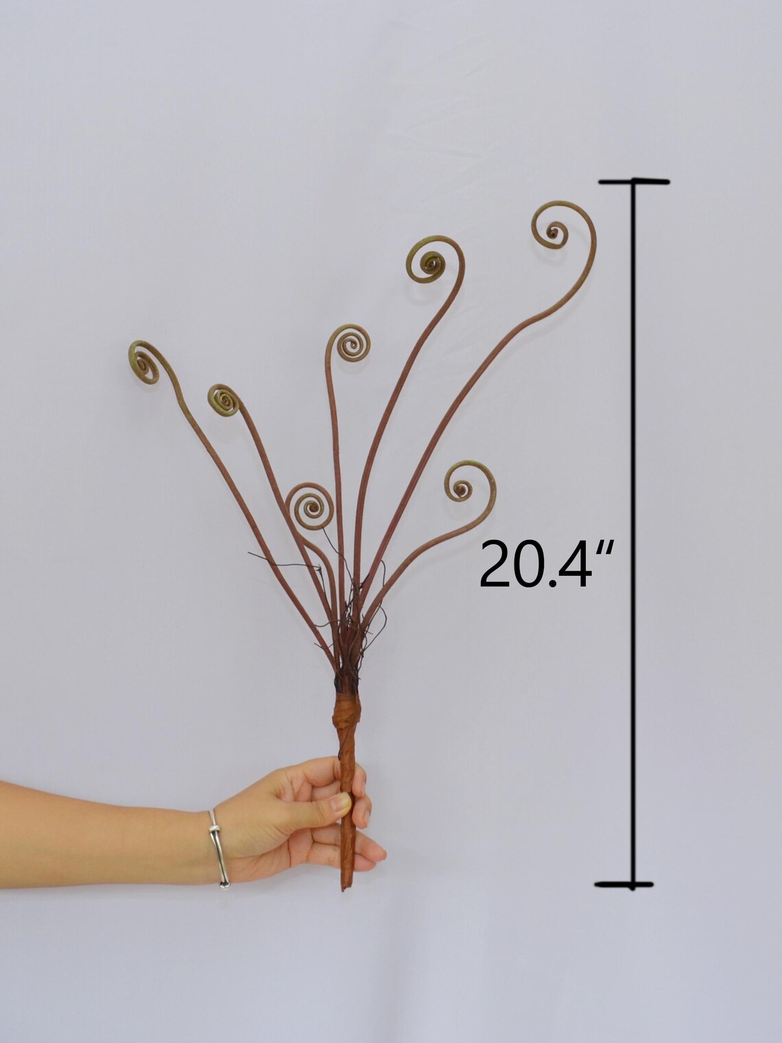 Artificial Fiddlehead Fern Curl, Decorative Spiral Fern, Faux Fern Stem ...