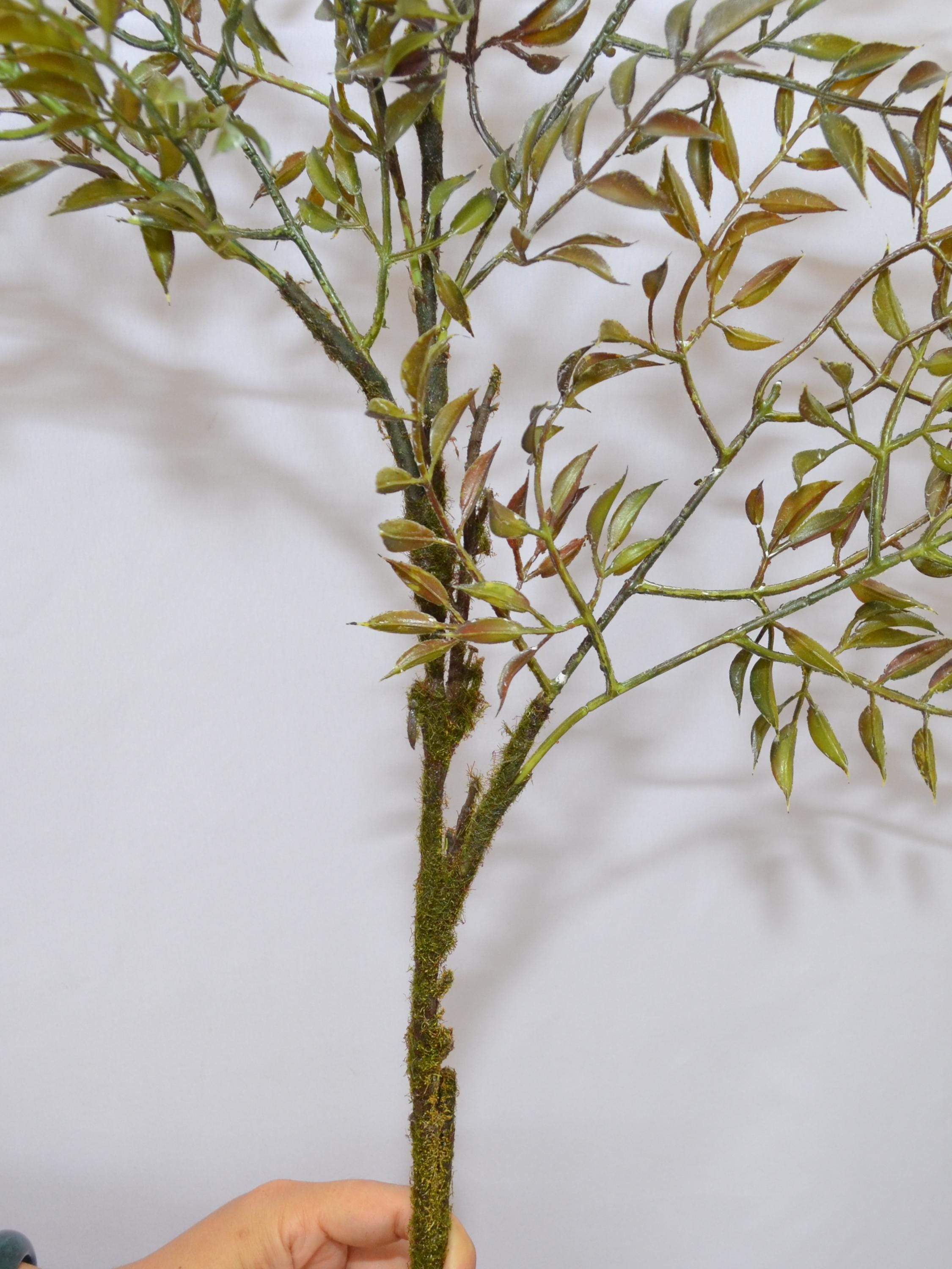 Artificial Nandina Spray, Faux Heavenly Bamboo Branch With Leaves for ...