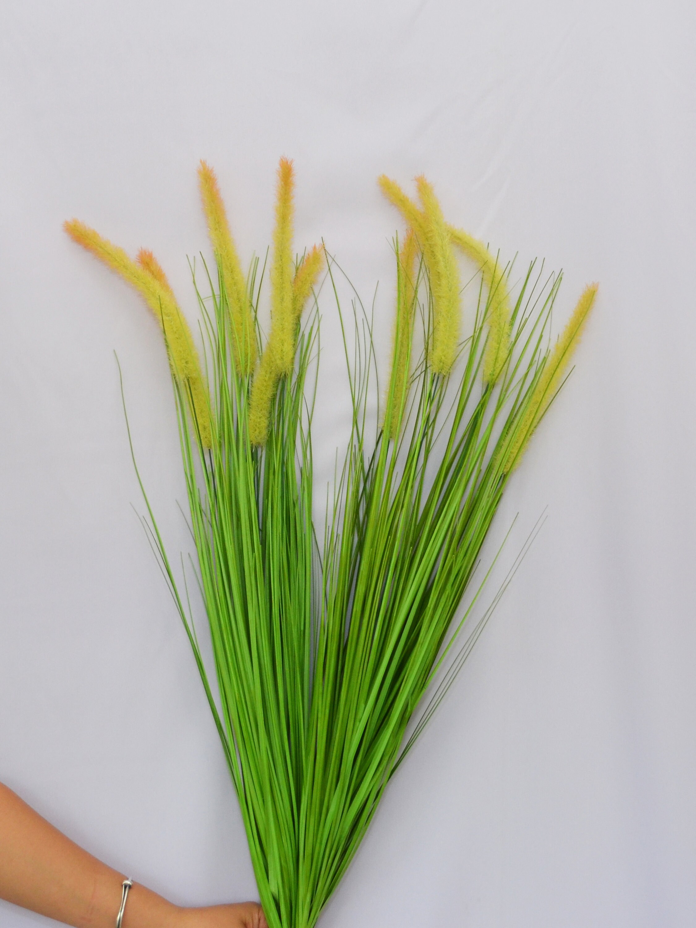 Artificial Setaria Viridis Plants With Leaves, Faux Green Foxtail ...