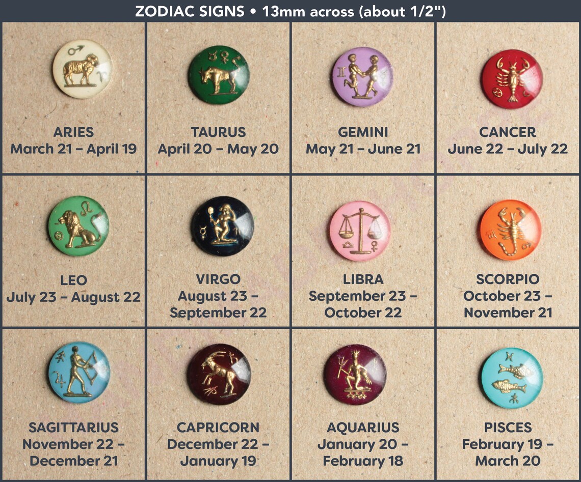 What's Your Sign Necklace Vintage Glass Gold-plated or - Etsy