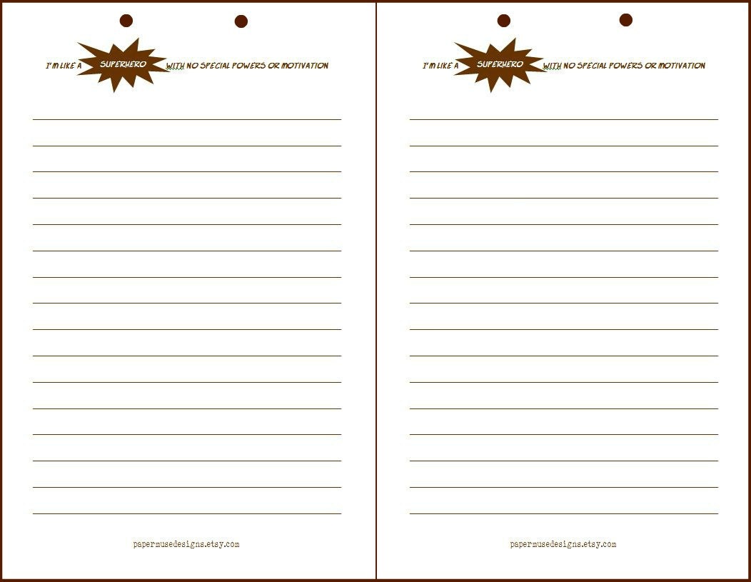 Printable Lined Page letter Size Notebook Refill Brown - Etsy