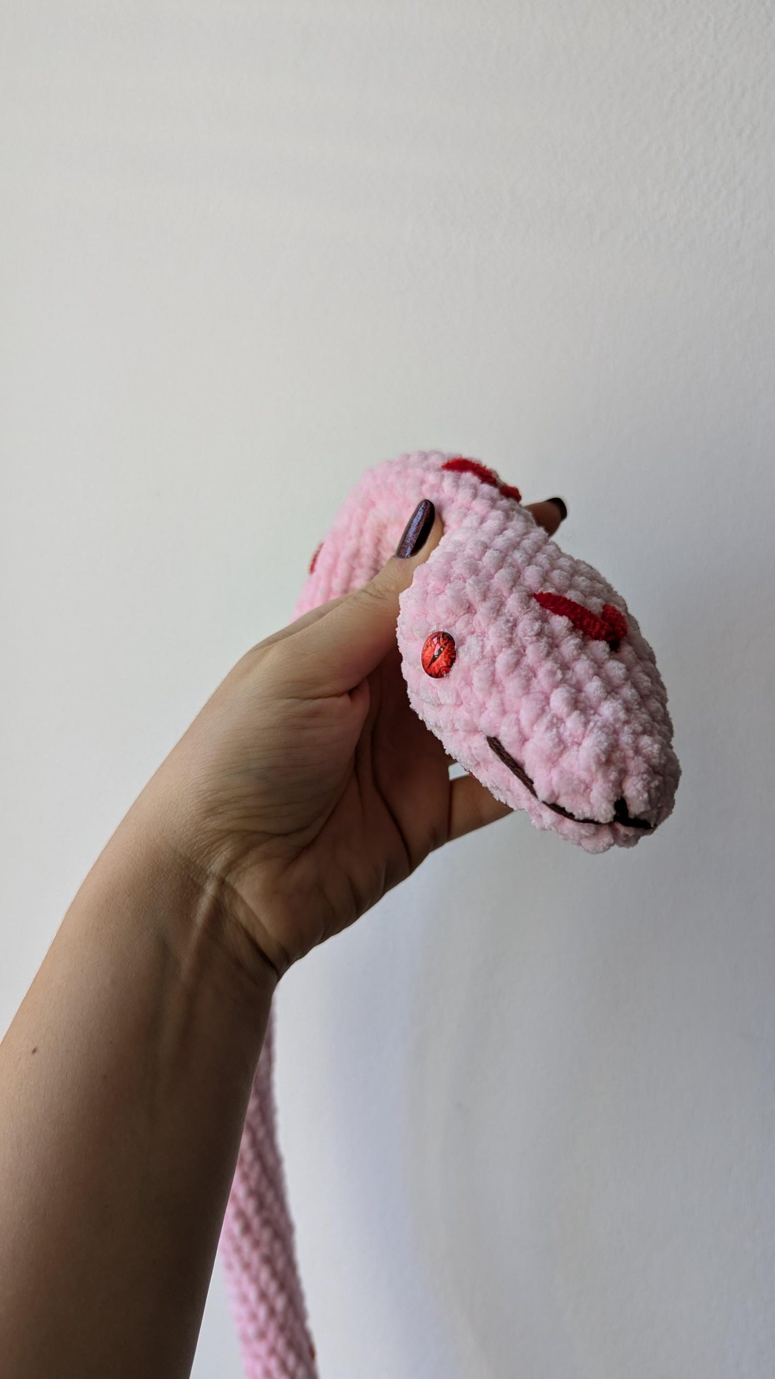 Cuddly Pink Snake With Love Hearts Fun Anti-stress Companion - Etsy
