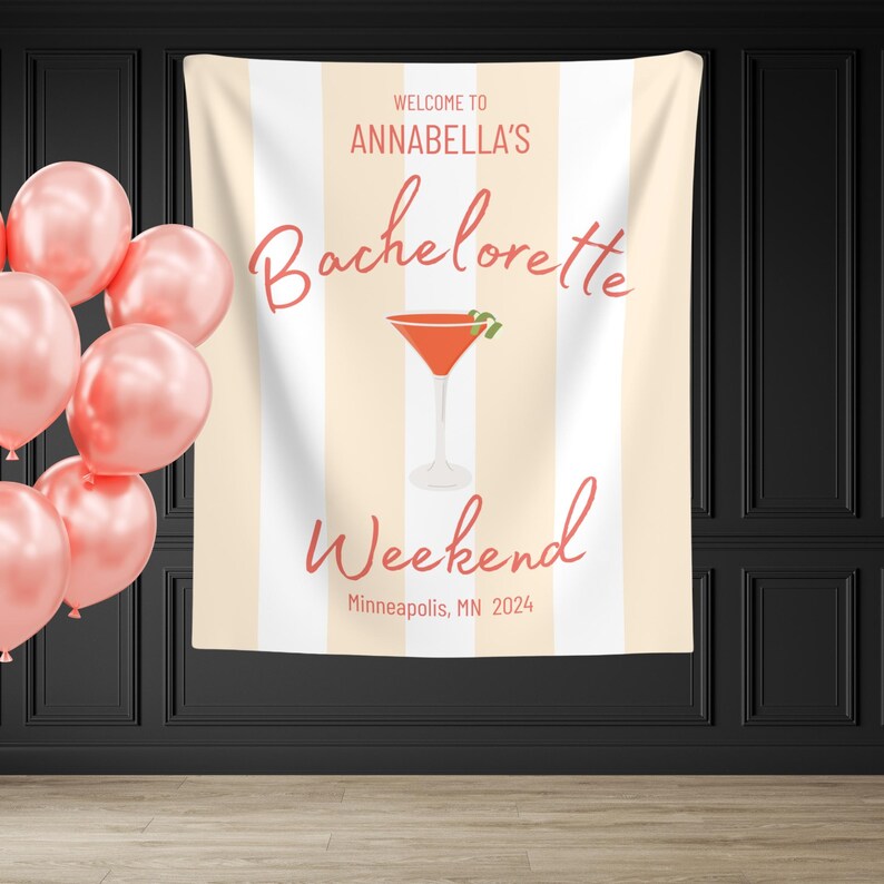 Personalized Party Garland Backdrop Bachelorette Banner Bach Party ...