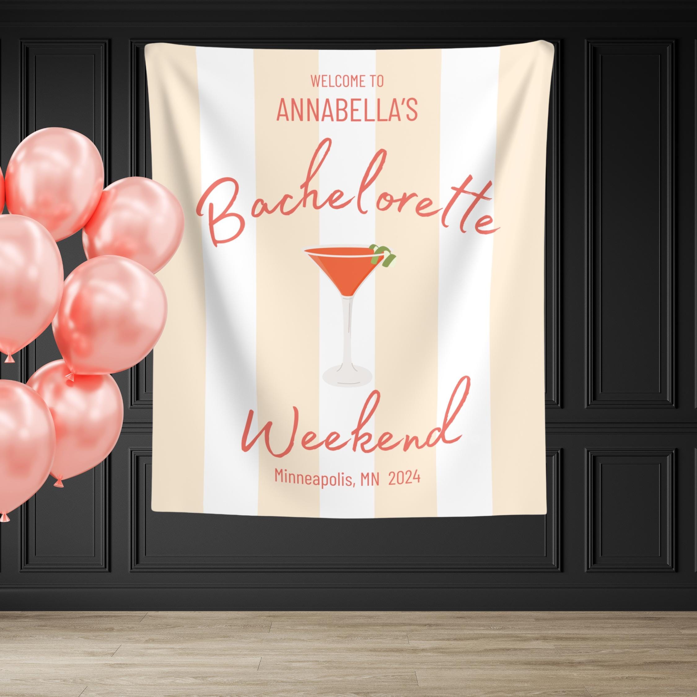 Personalized Party Garland Backdrop Bachelorette Banner Bach Party ...