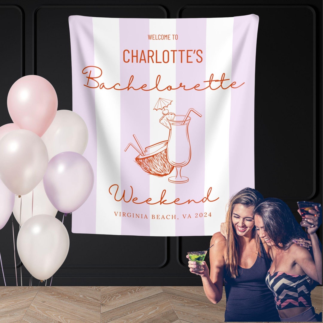 Bach Banner Custom Bachelorette Sign Beach Bach Party Hens Night Party ...