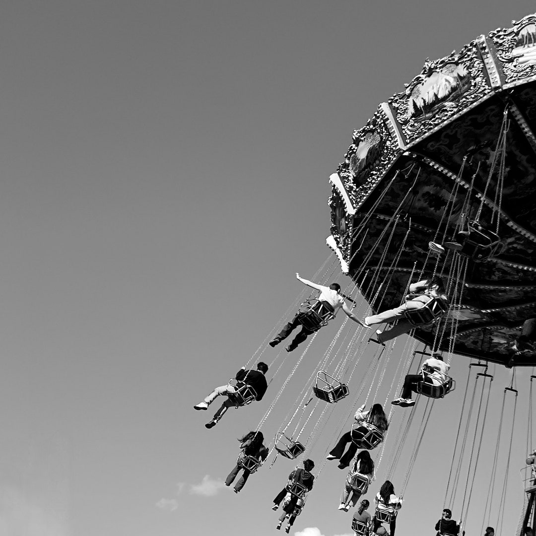 Suspended, State Fair Black and White Photograph | Printable Wall Art ...