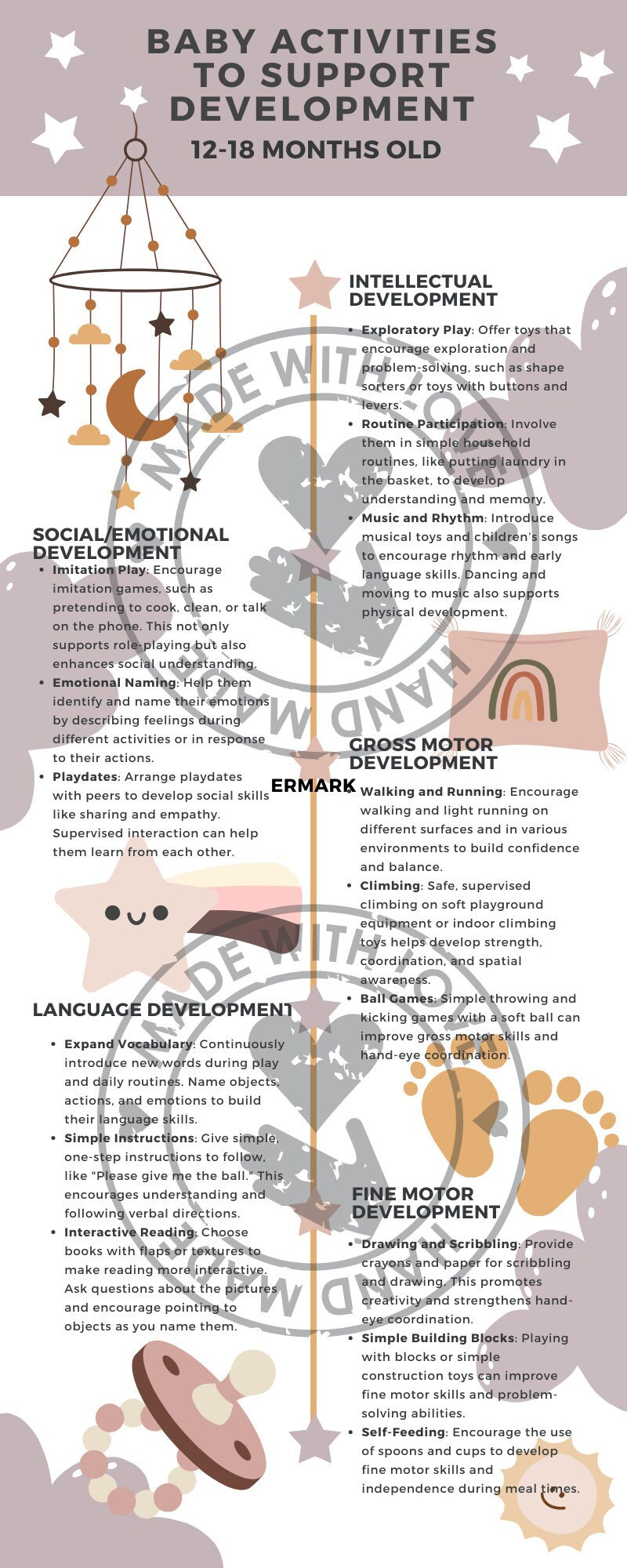 4 Unique Posters / Infographics for All Stages of Baby Development: 0-6 ...