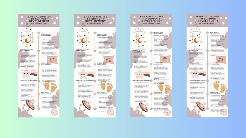 4 Unique Posters / Infographics for All Stages of Baby Development: 0-6 ...