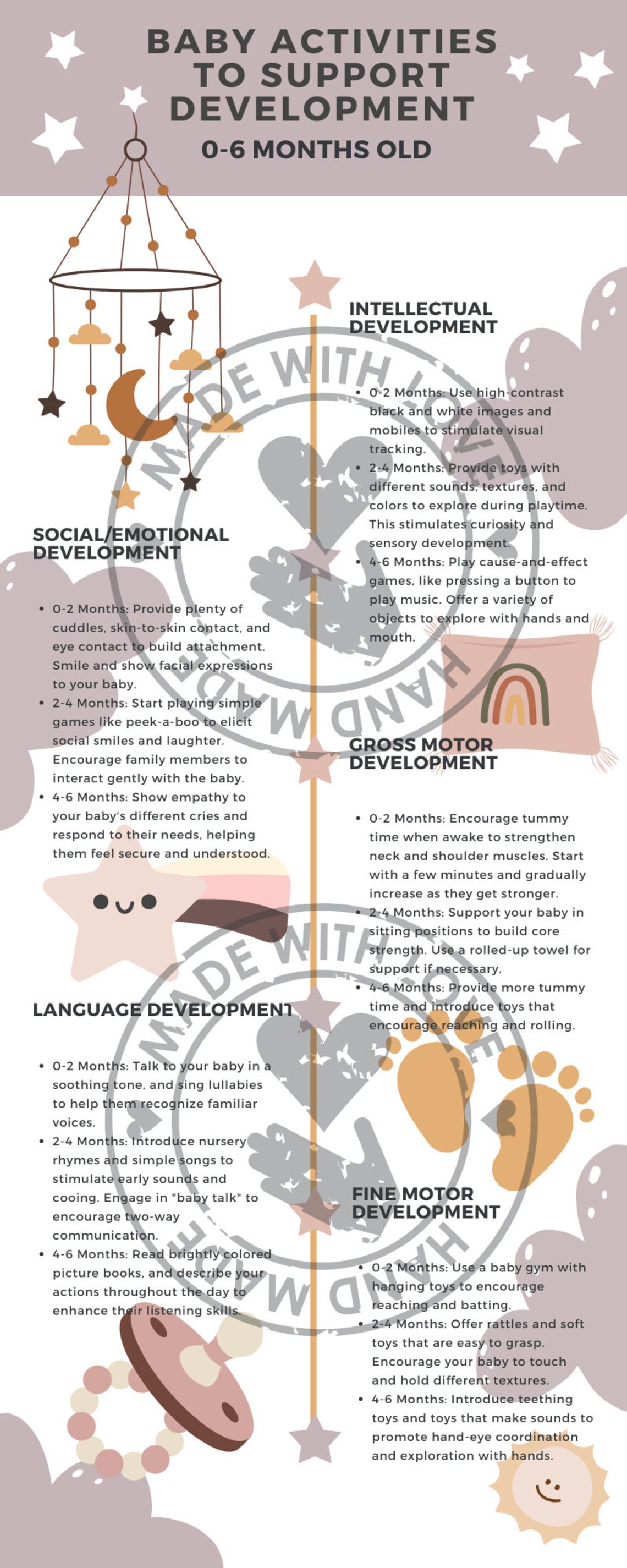 4 Unique Posters / Infographics for All Stages of Baby Development: 0-6 ...