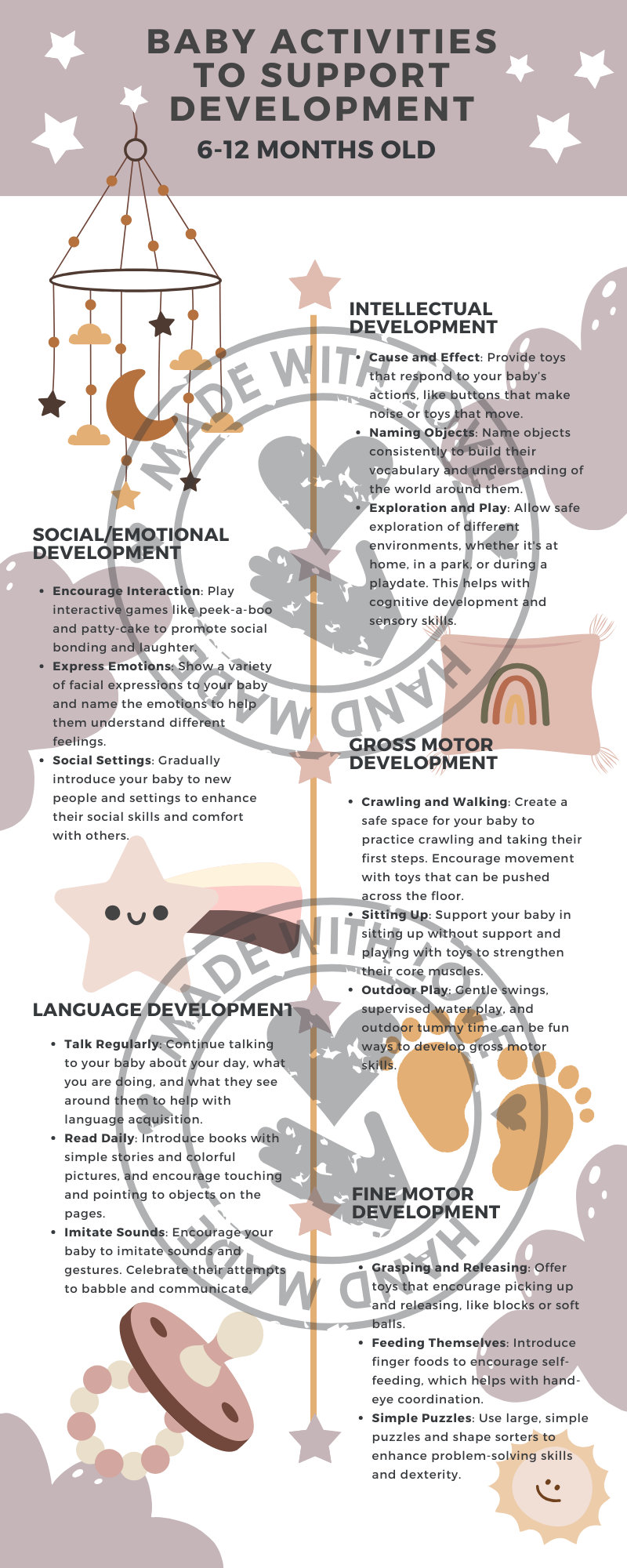 4 Unique Posters / Infographics for All Stages of Baby Development: 0-6 ...