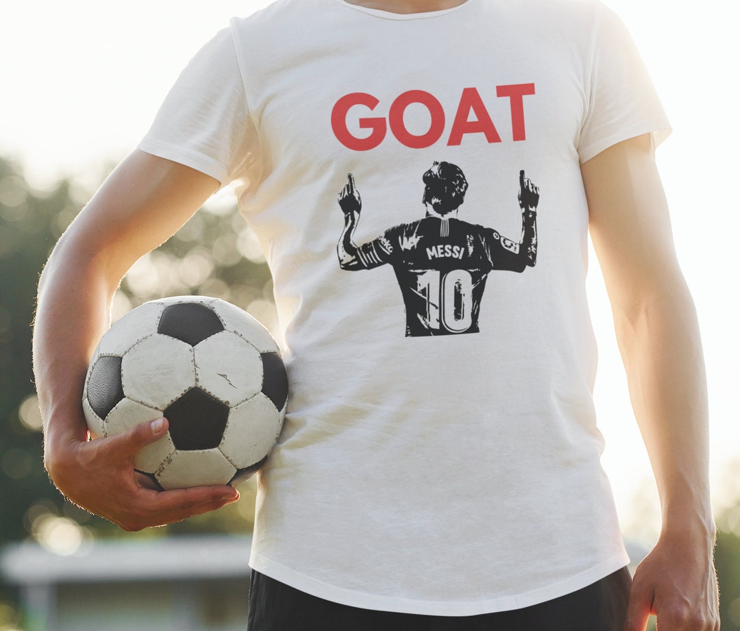 Messi GOAT Football Soccer T-shirt - Lionel Messi Inter Miami Barcelona ...