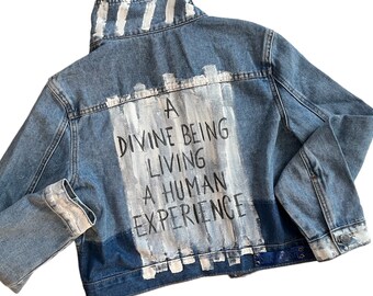 Hand Painted Denim Jacket. Unique and Original Personalized Women's ...
