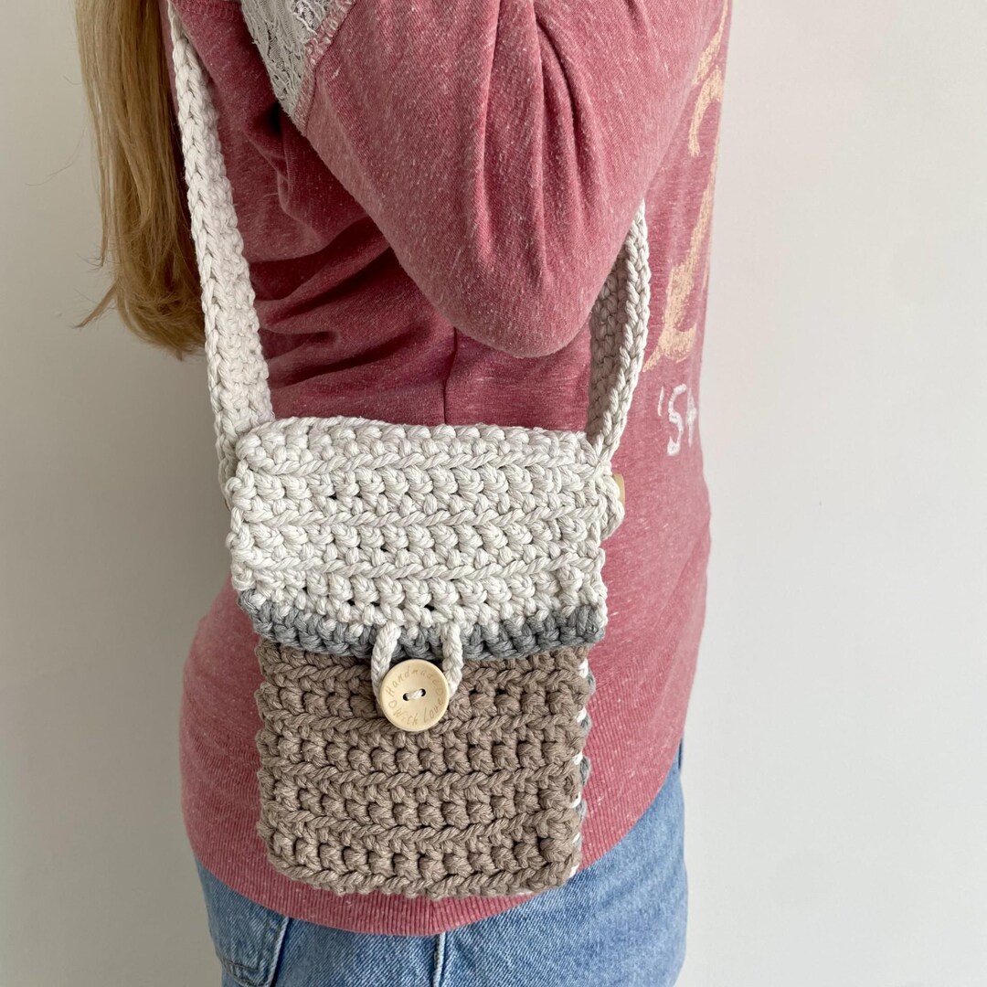 Phone Pouch, Crochet Bag, Stylish Phone Bag, Handmade Messenger Phone ...